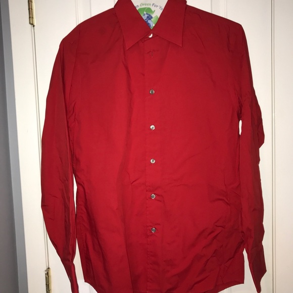 Express | Shirts | Red Button Down Dress Shirt | Poshmark